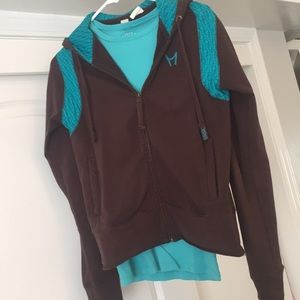 Matix | Tops | Matix Hoodie Brown Teal | Poshmark